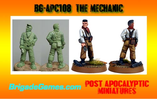 BG-APC107-10 Fixer - Mechanic - Bo - Curley - Apocalyptic Survivors - BrigadeGamesMinis.com