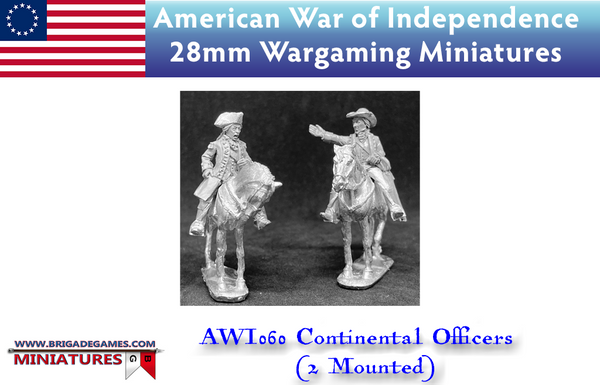 Continental Army Mounted Officers - BG-AWI060 - BrigadeGamesMinis.com