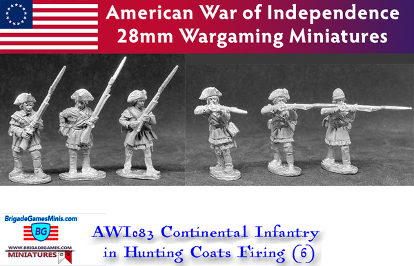 BG-AWI083 Continentals in Hunting Jackets Firing - BrigadeGamesMinis.com
