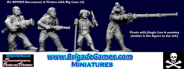 Pirates with Big Guns (4) - BG-BPP009 - BrigadeGamesMinis.com