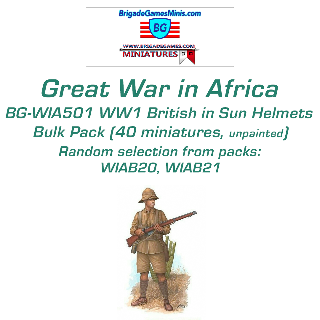 BG-WIA501 British Infantry in Sun Helmet Bulk Pack - BrigadeGamesMinis.com